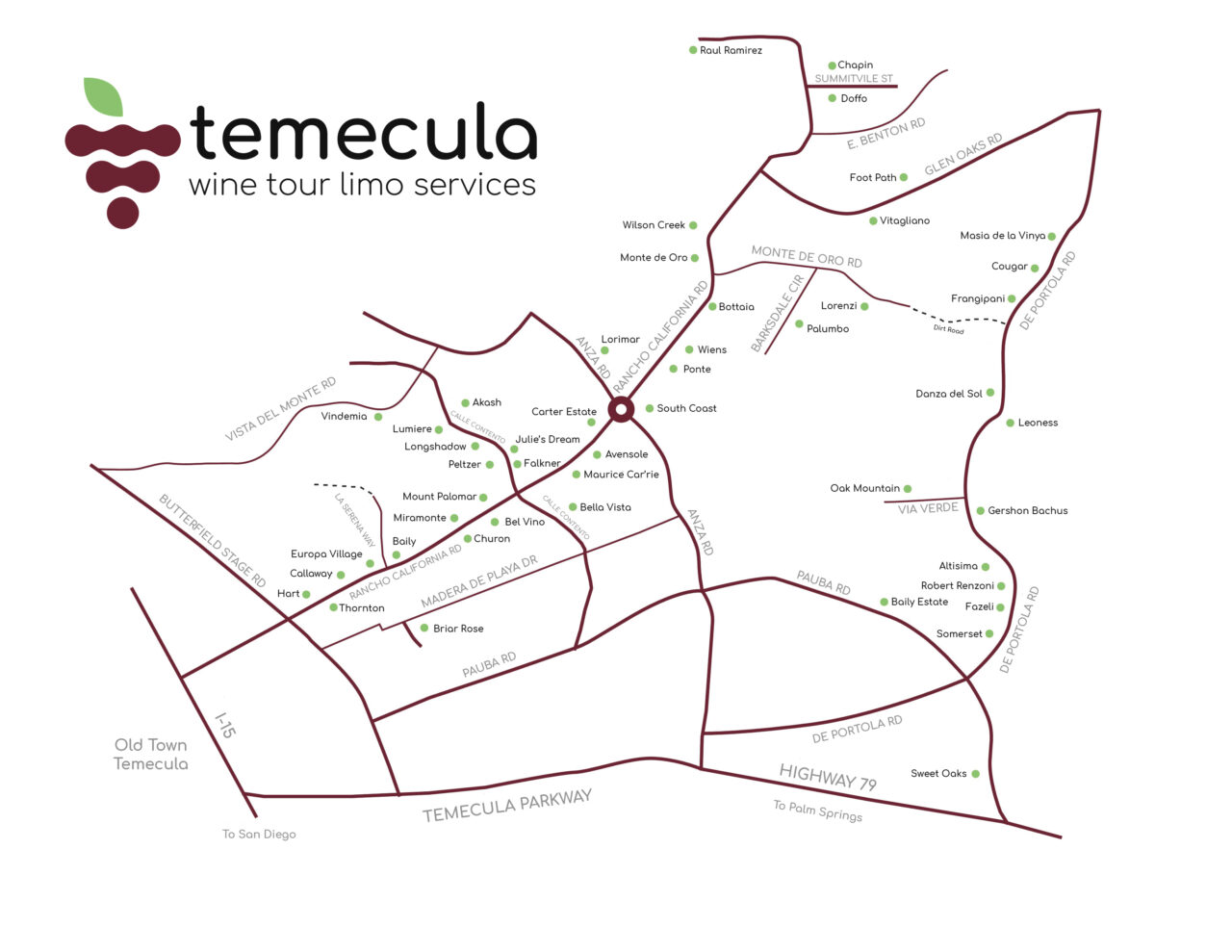 Temecula Valley Wineries Map (Printable) | Temecula Wine Tour Limo Services